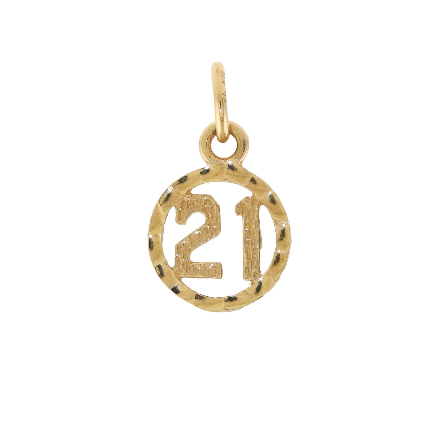 10k Gold x "21" Charm Pendant