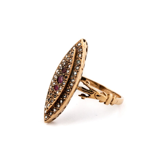 Pinchbeck Diamond Ruby Ring – Kingdom Jewelry